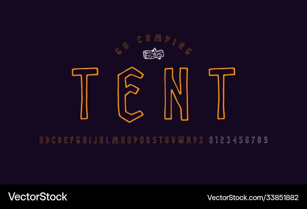 Narrow sans serif font in style handmade Vector Image