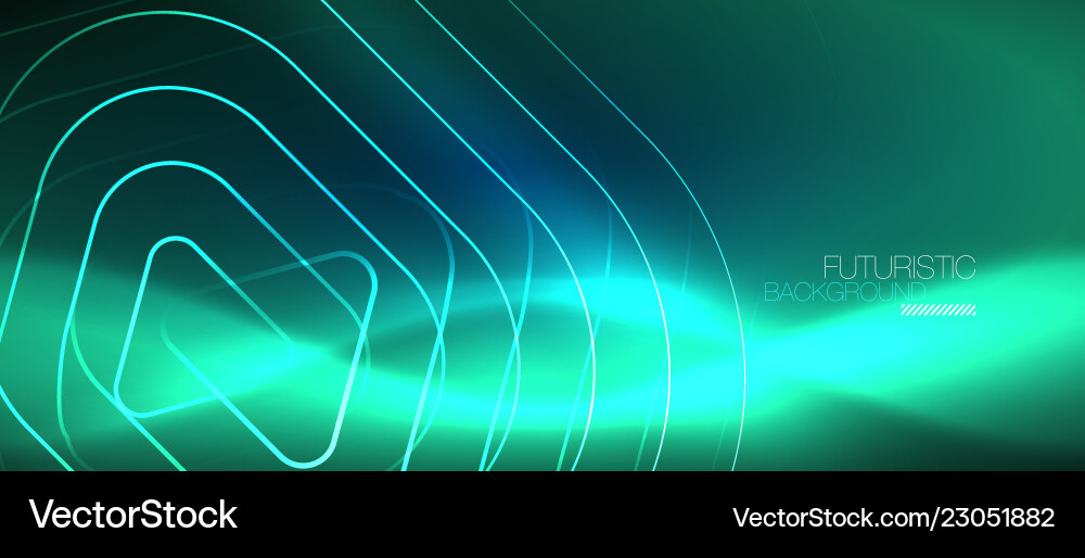 Neon glowing techno lines hi-tech futuristic Vector Image