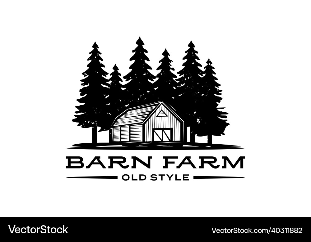 Old farm barn logo design template inspiration Vector Image