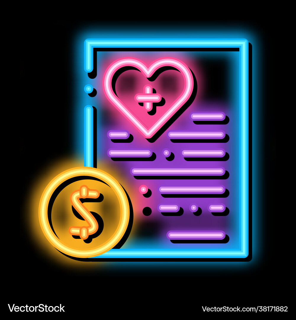 Paid services price neon glow icon Royalty Free Vector Image