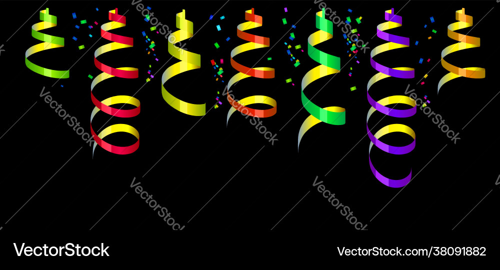 Party streamers and confetti background Royalty Free Vector
