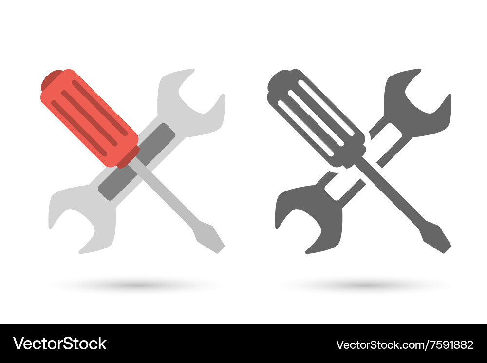 Repair icon wrench and screwdriver Royalty Free Vector Image