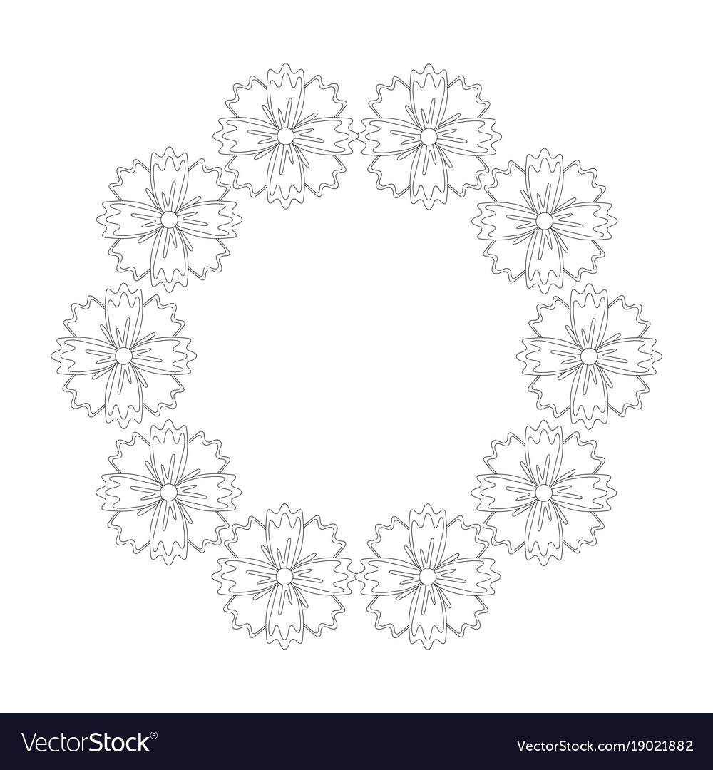 Round frame flower Royalty Free Vector Image - VectorStock
