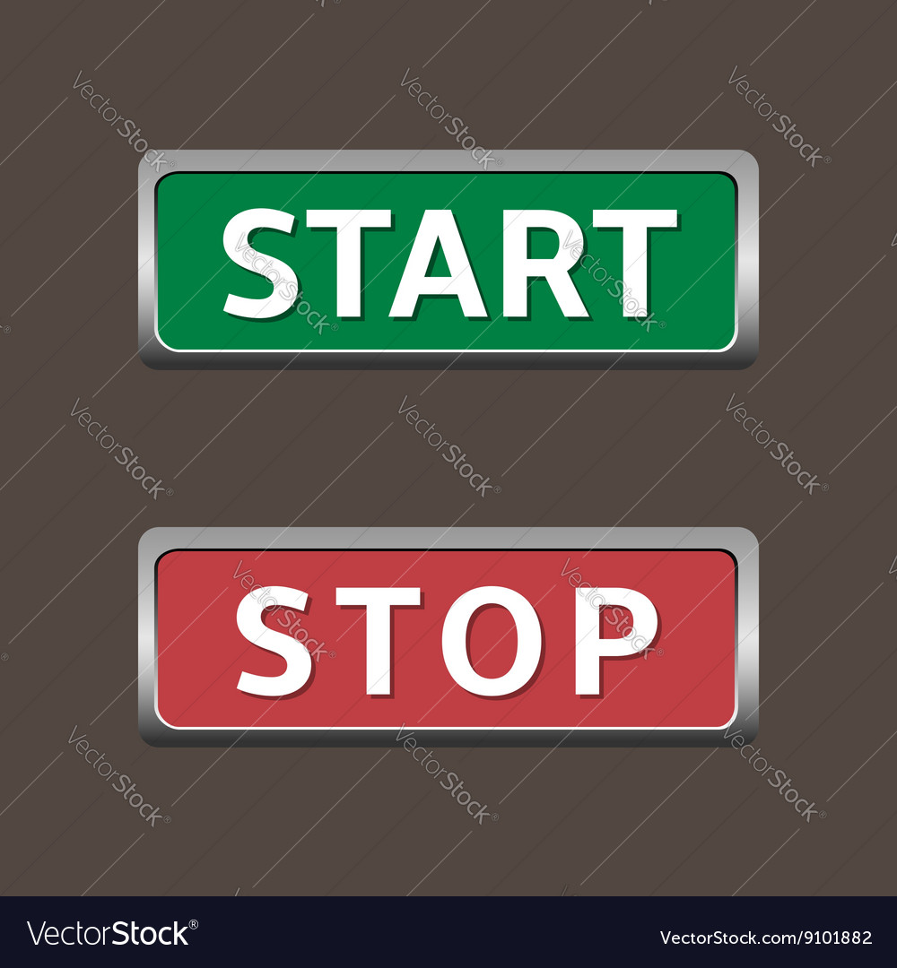 Start and stop buttons Royalty Free Vector Image