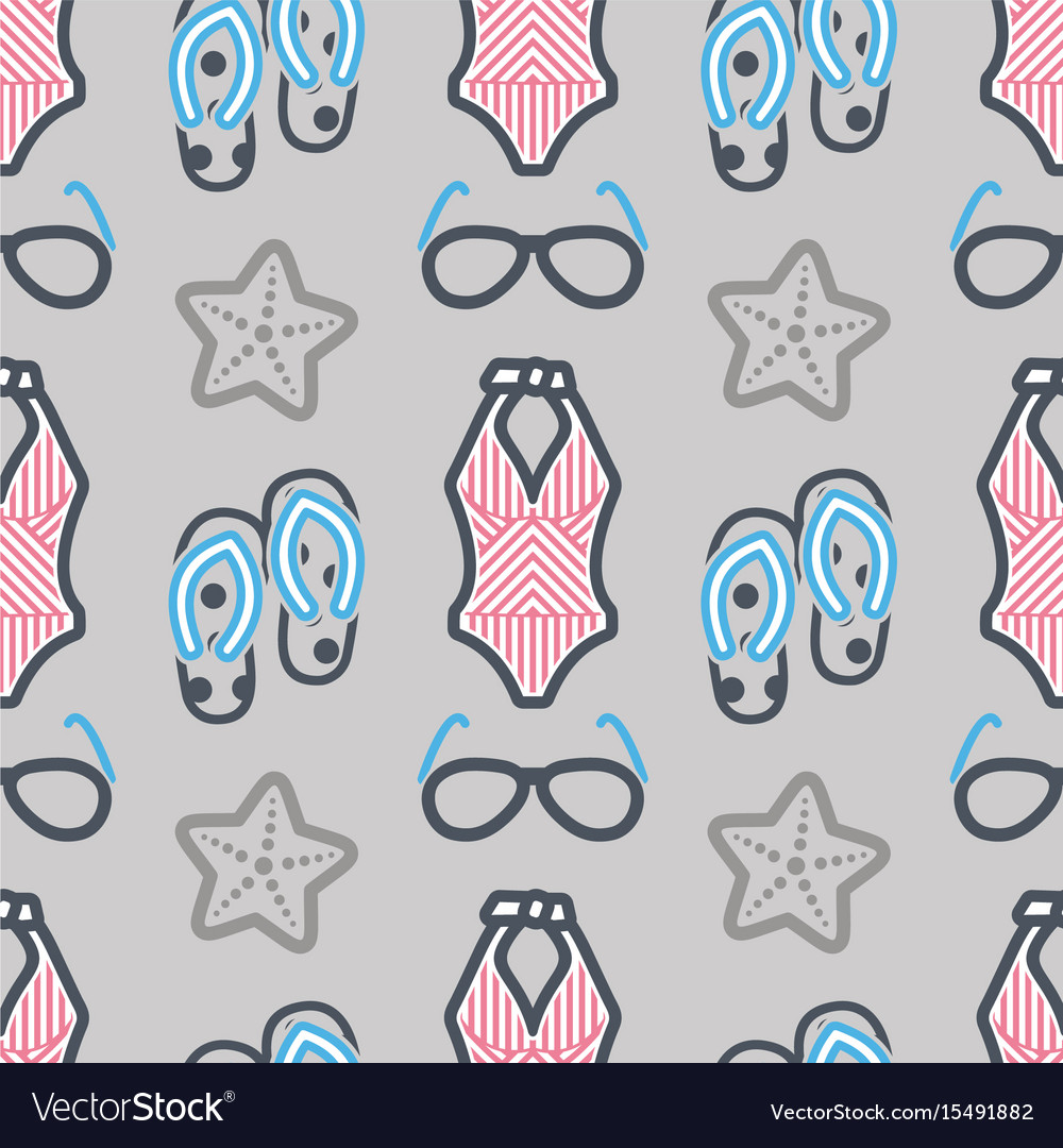 Summer seamless pattern Royalty Free Vector Image