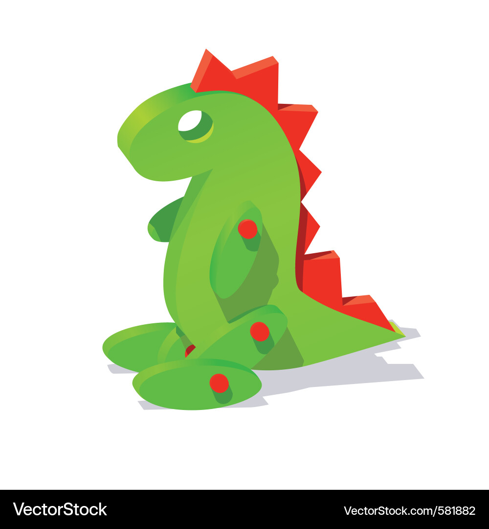 Wooden toy dragon Royalty Free Vector Image - VectorStock