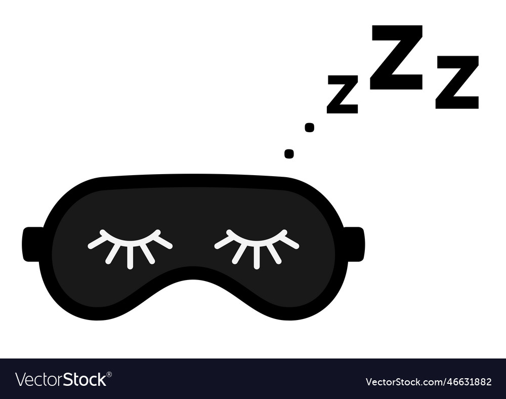 Zzz sleep snore with eye mask icon Royalty Free Vector Image
