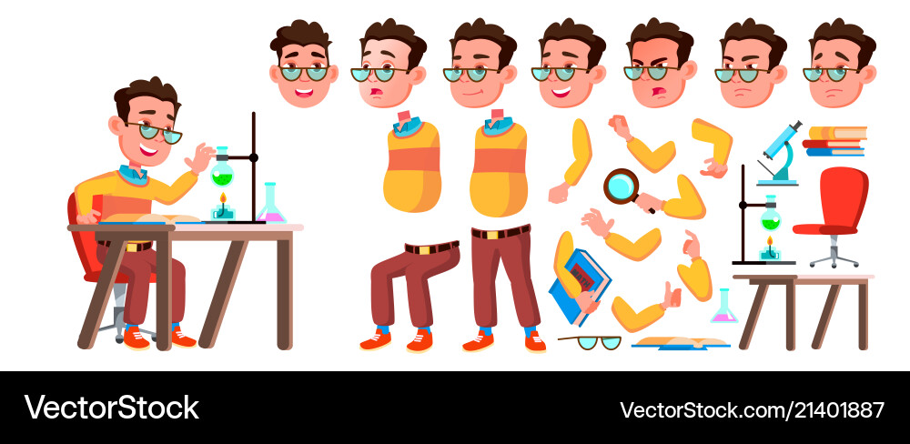 Boy schoolboy kid high school child Royalty Free Vector