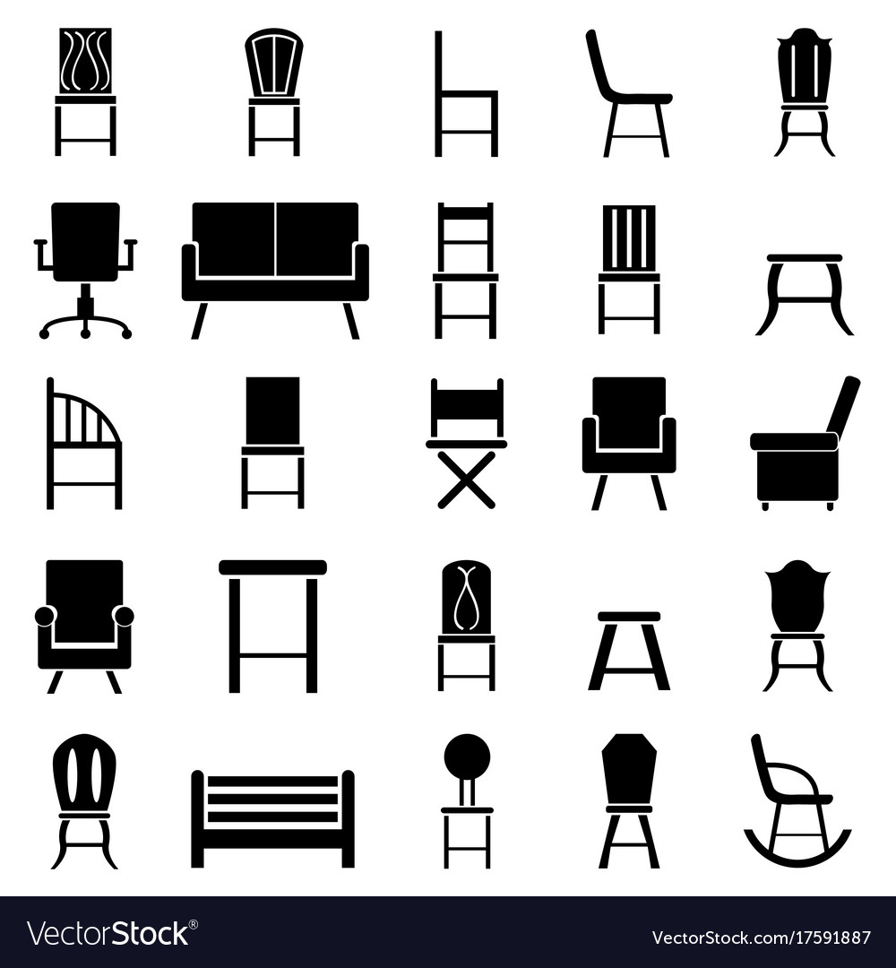 Chair icon set Royalty Free Vector Image - VectorStock Chair icon set Royalty Free Vector Image - VectorStock