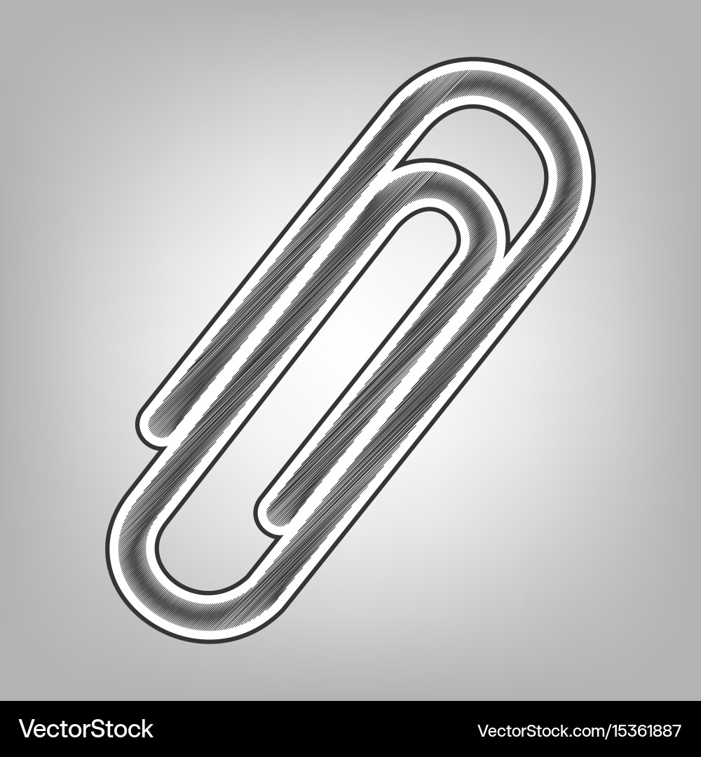Clip sign pencil sketch Royalty Free Vector Image