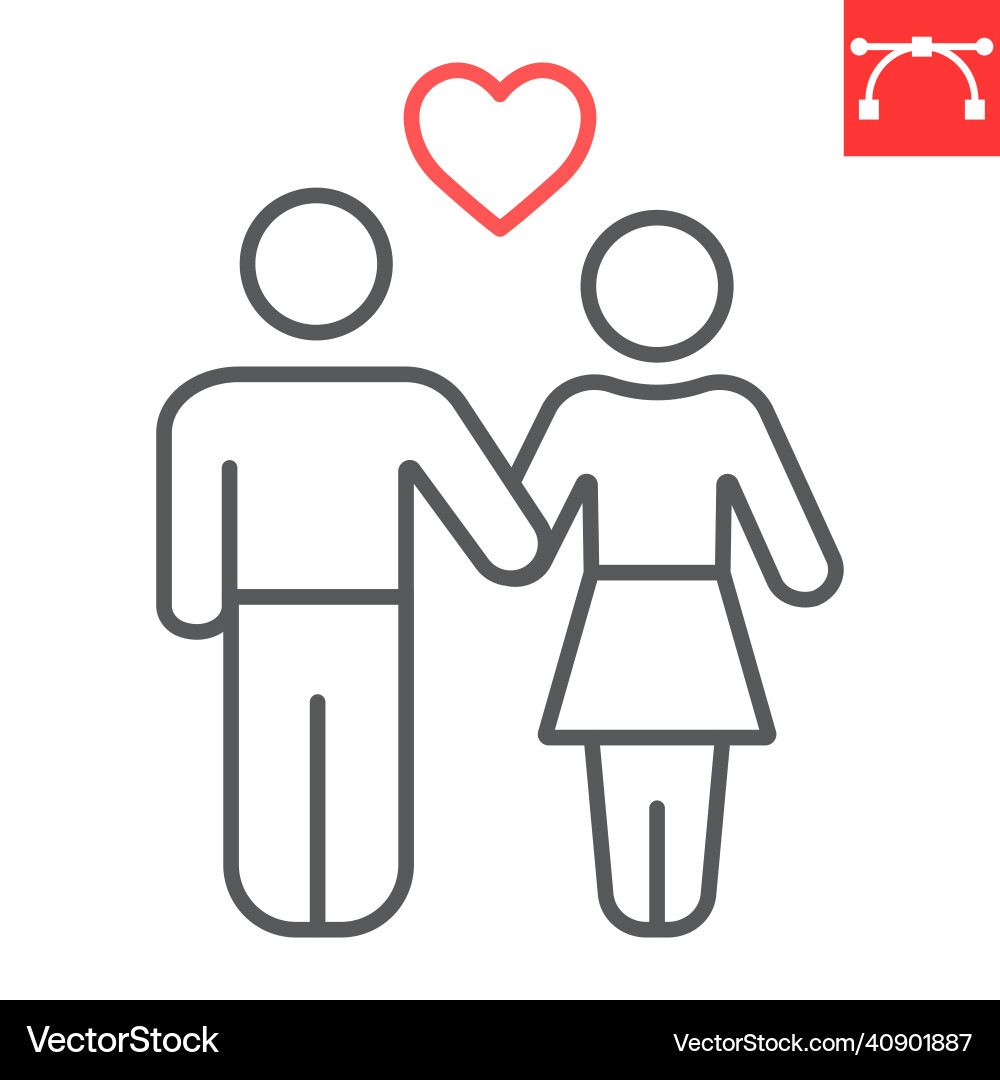 Couple in love line icon Royalty Free Vector Image