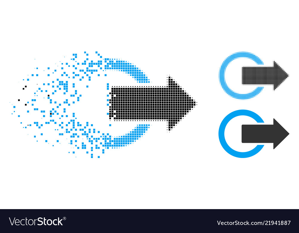 Disintegrating dot halftone logout icon Royalty Free Vector Disintegrating dot halftone logout icon Royalty Free Vector