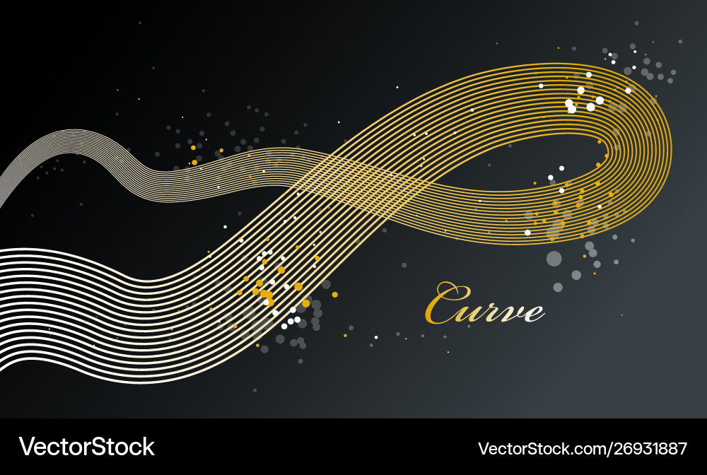 Elegant golden lines dimensional abstract Vector Image