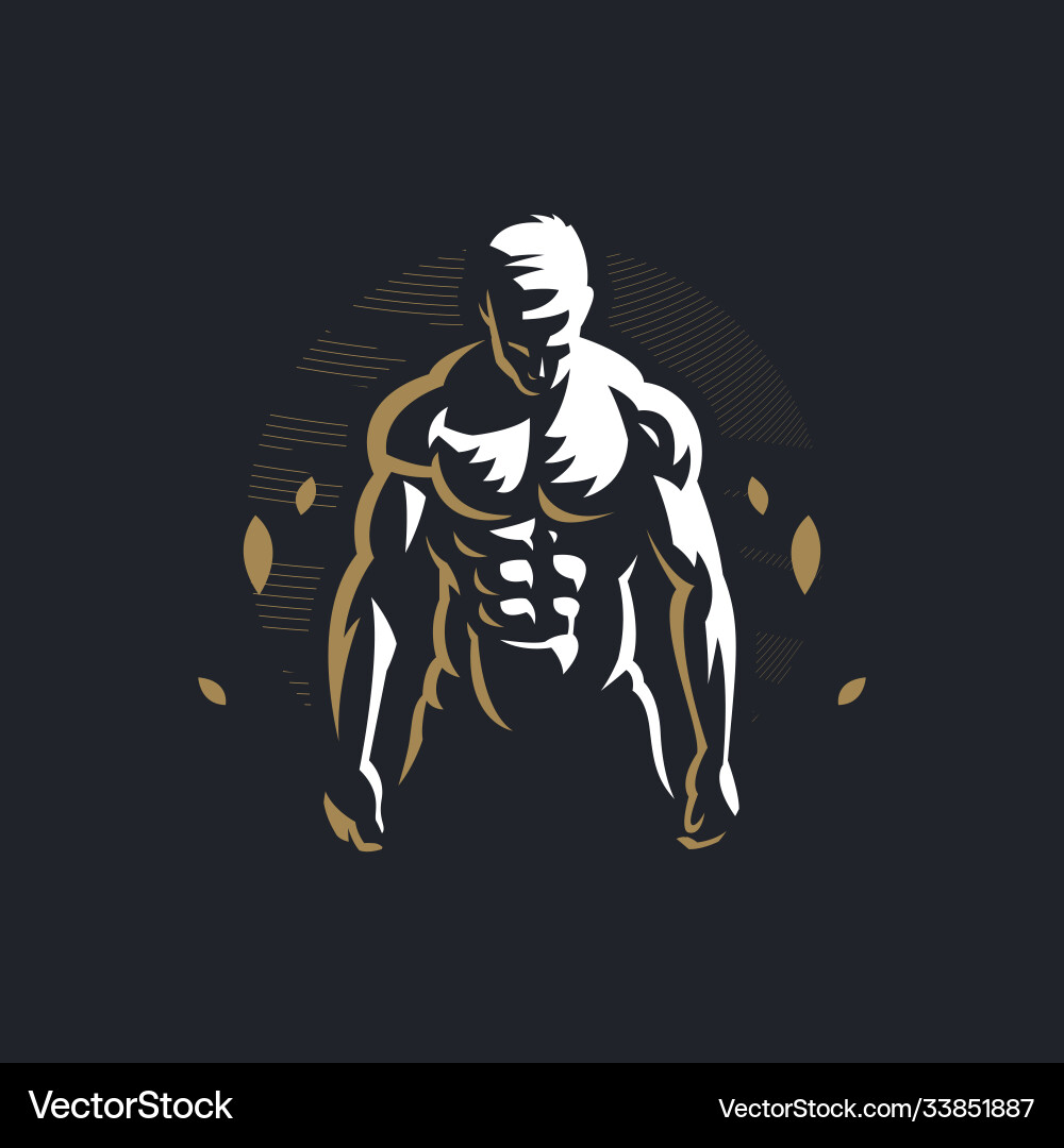 Fitness man with muscles Royalty Free Vector Image
