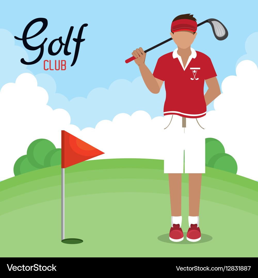 Golf club golfer avatar Royalty Free Vector Image