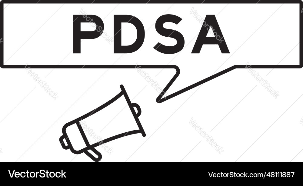 Megaphone icon with speech bubble in word pdsa Vector Image