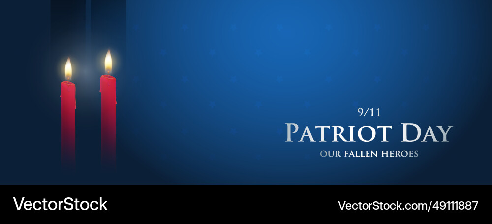 Patriot day september 11 horizontal banner two Vector Image