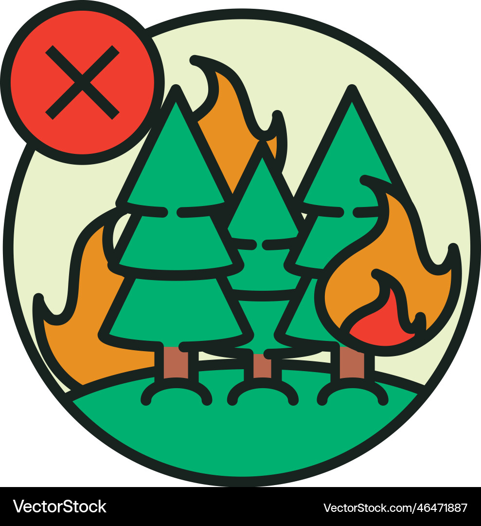 Prevention forest fire Royalty Free Vector Image