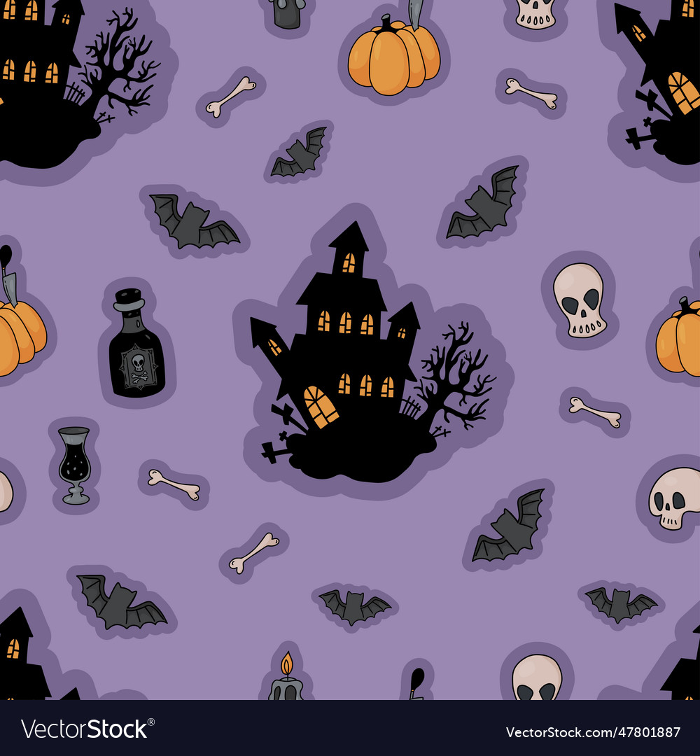 Seamless pattern mystical halloween creepy spooky Vector Image