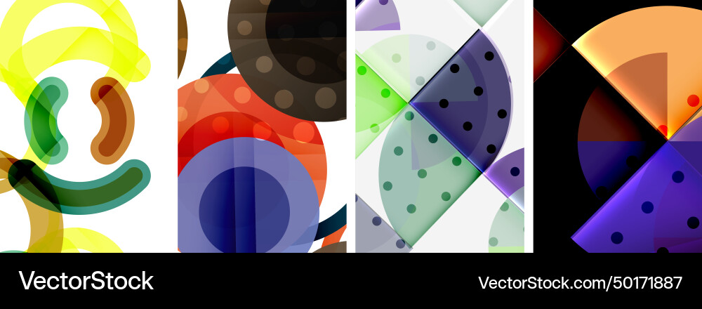 Set of circles geometric abstract posters Vector Image