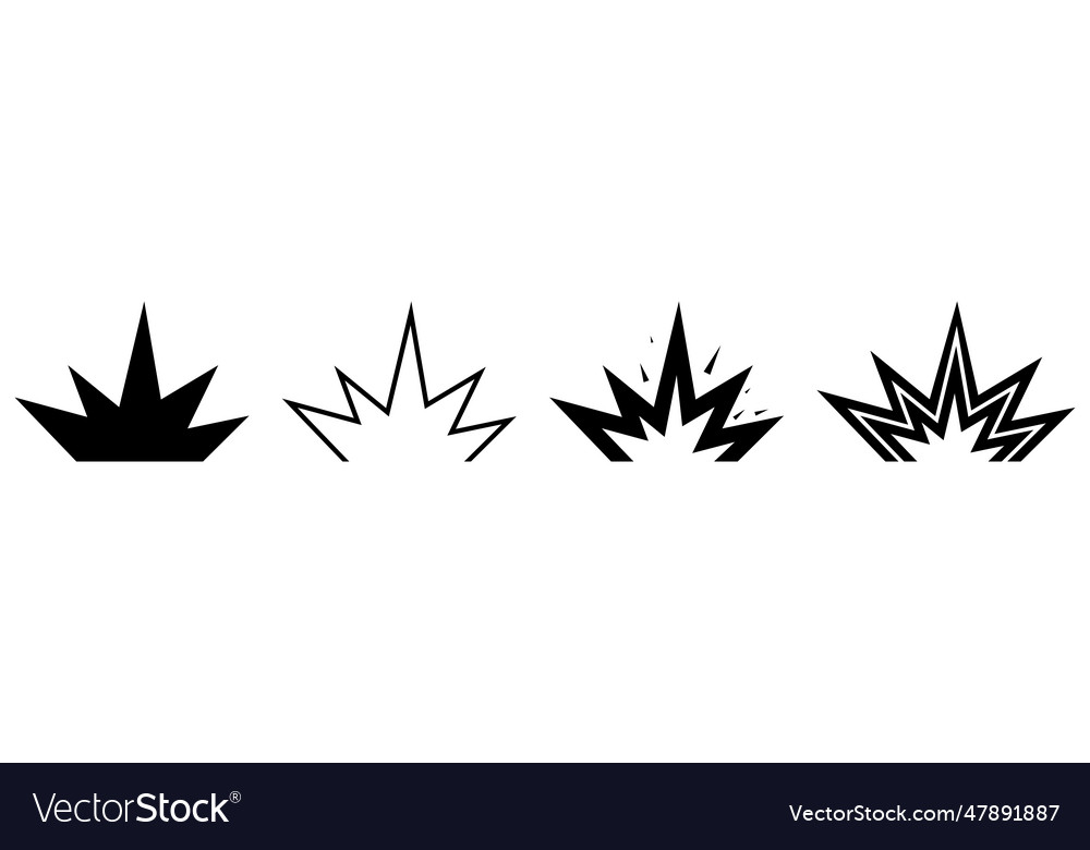 Set of explosion icons Royalty Free Vector Image