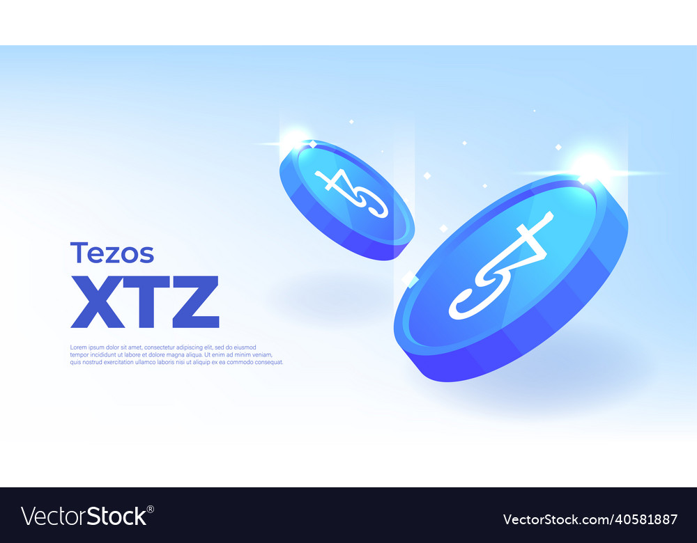 Tezos xtz coin banner xtz coin cryptocurrency Vector Image Tezos xtz coin banner xtz coin cryptocurrency Vector Image