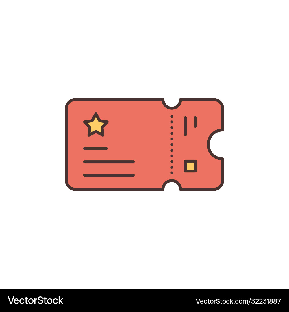 Ticket icon symbol permission isolated on white Vector Image