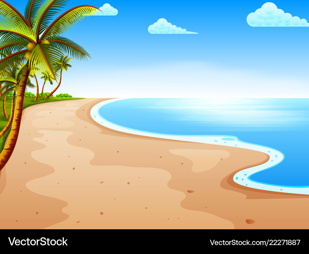 Tropical beach view with the beautiful blue Vector Image