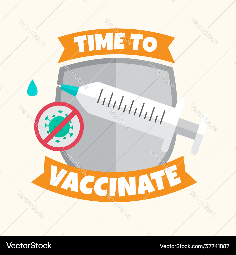 Vaccination campaign badge Royalty Free Vector Image