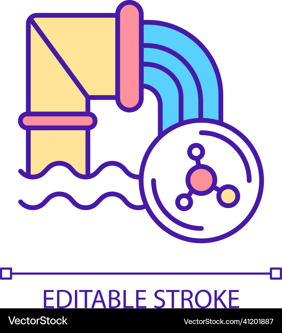 Water pollution rgb color icon Royalty Free Vector Image