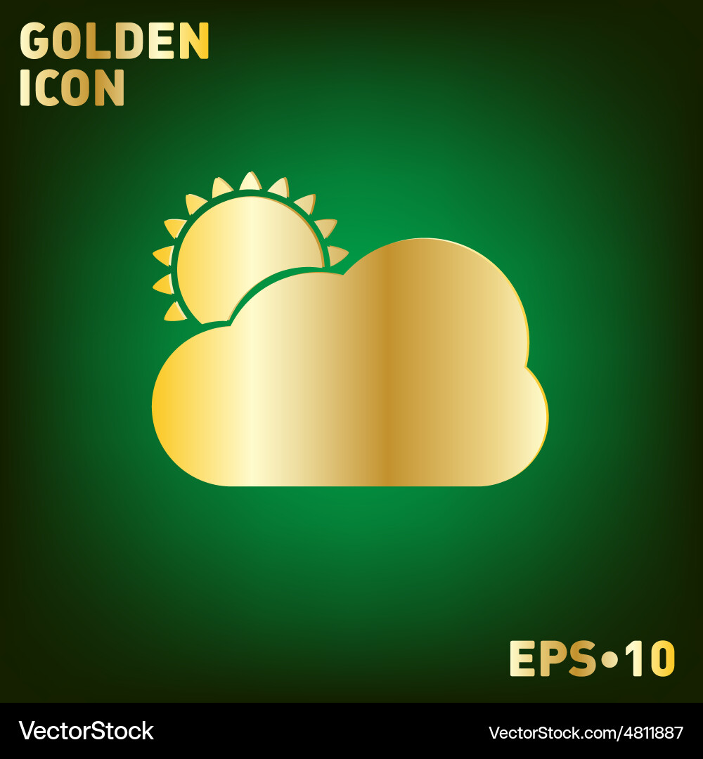 Weather icon sun behind the cloud with rain Vector Image