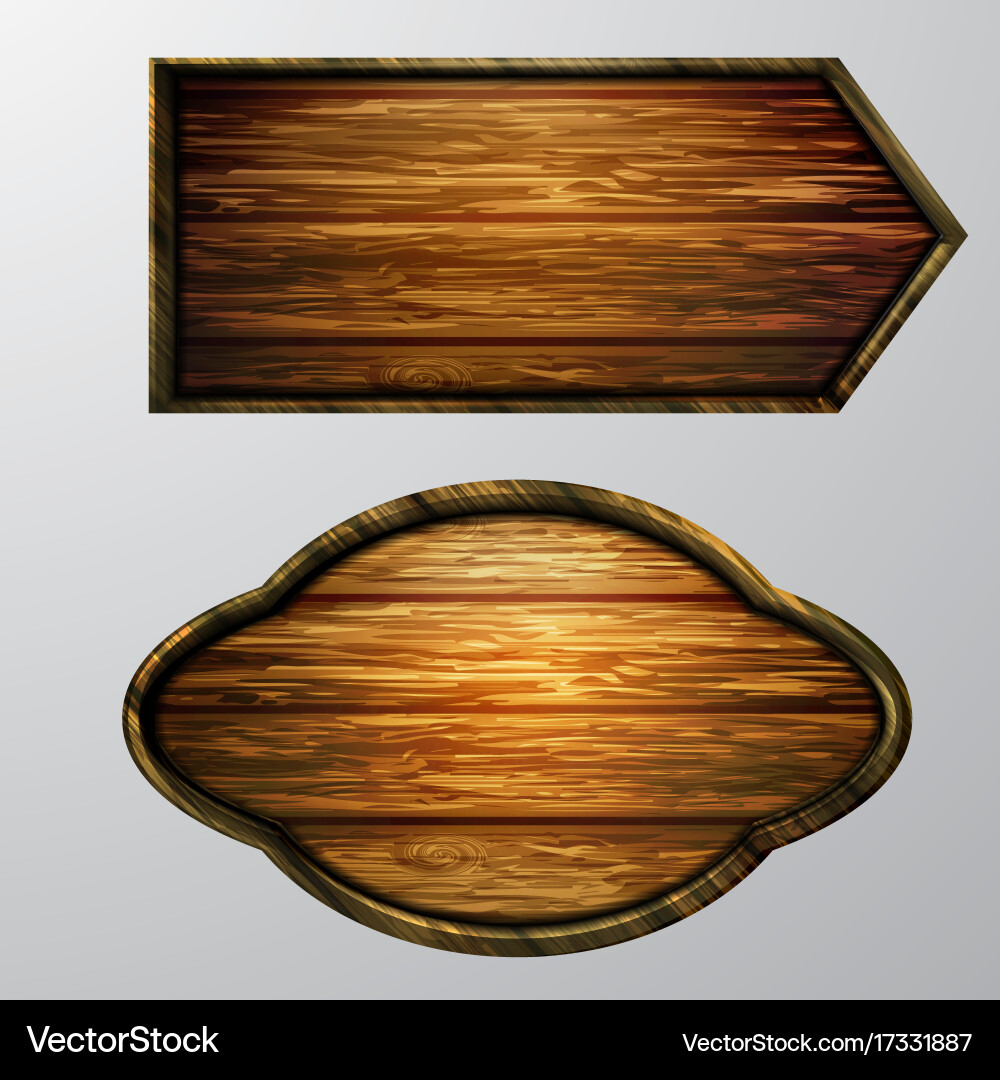 Wooden signs icon set Royalty Free Vector Image