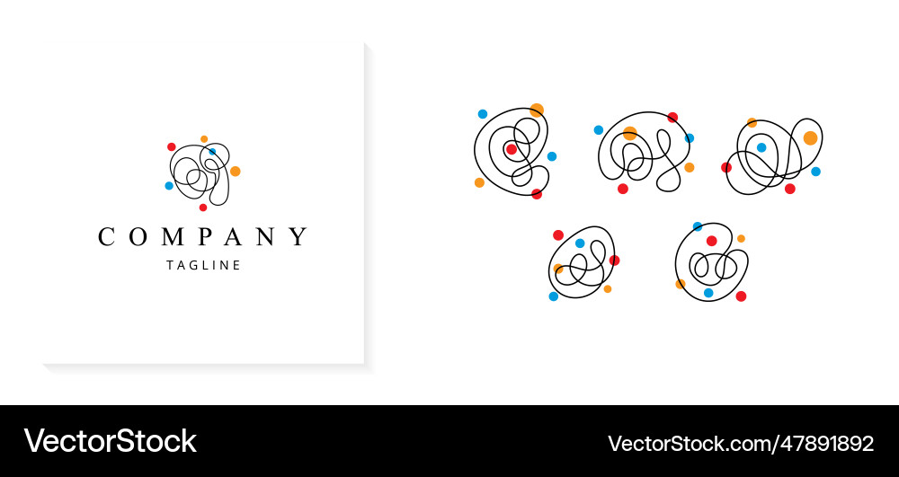 Abstract tech logo with monoline and vibrant color