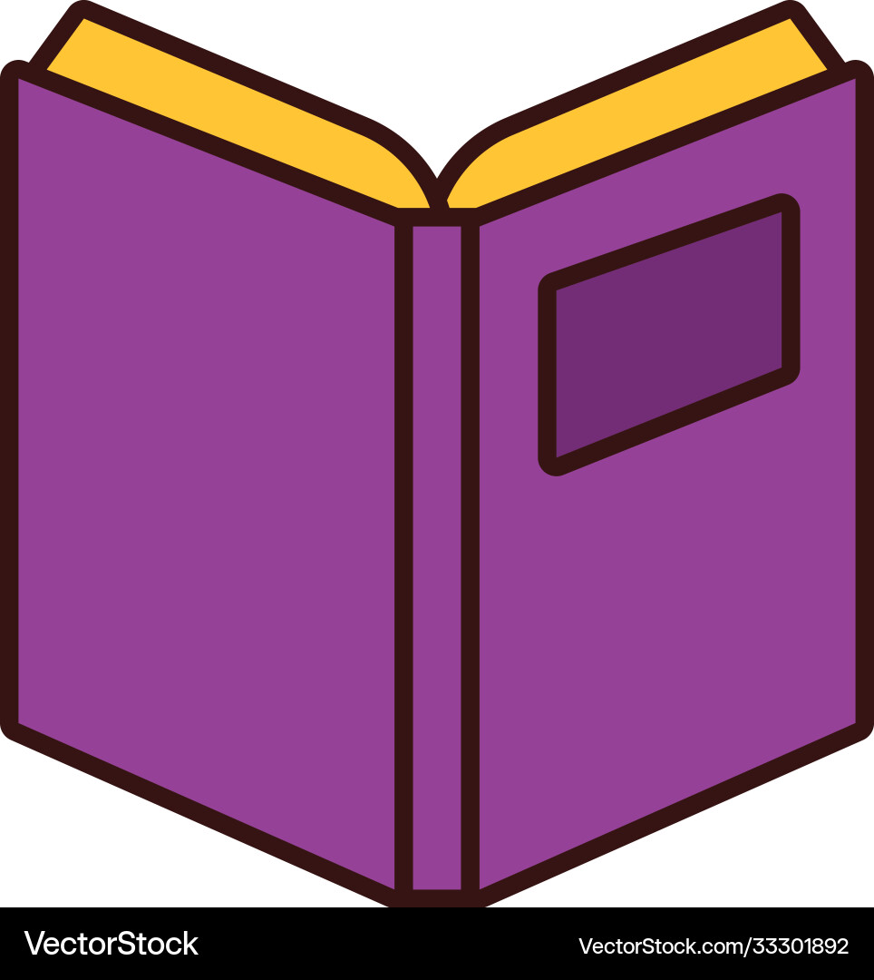 Book school open line and fill style icon Vector Image