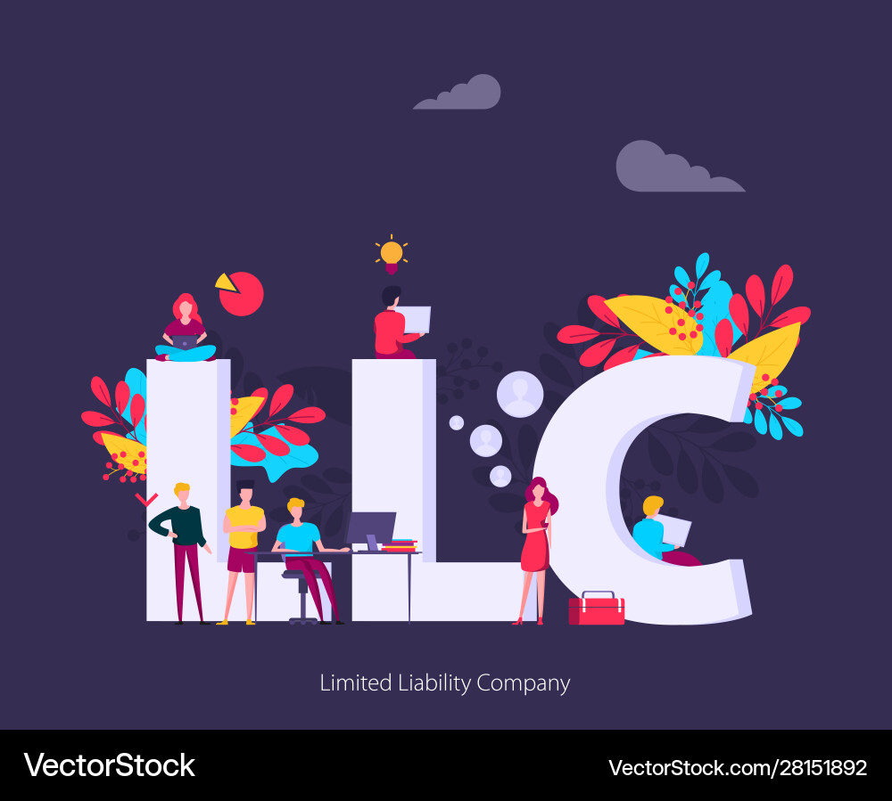 Llc limited liability company concept Royalty Free Vector