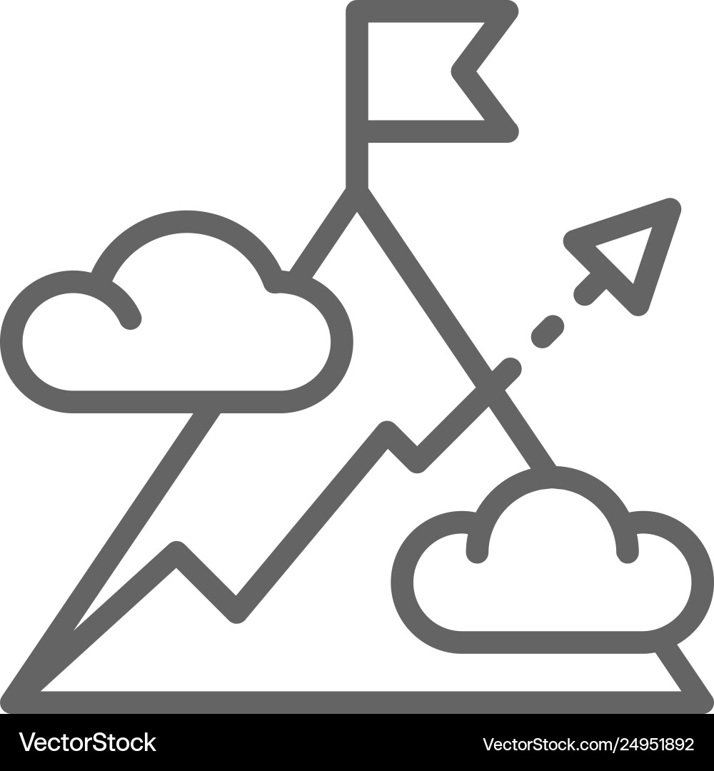 Mountain with arrow mount hill target goal Vector Image