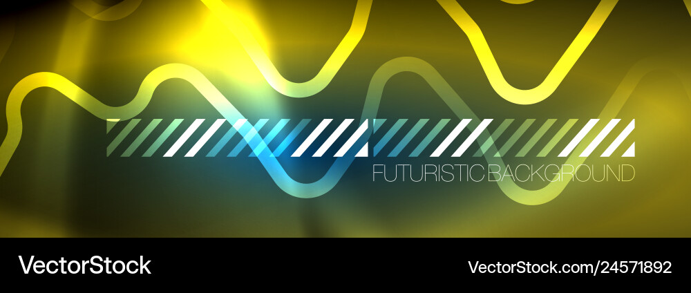 Neon glowing techno lines hi-tech futuristic Vector Image