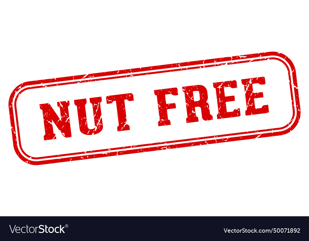 Nut free stamp rectangular Royalty Free Vector Image