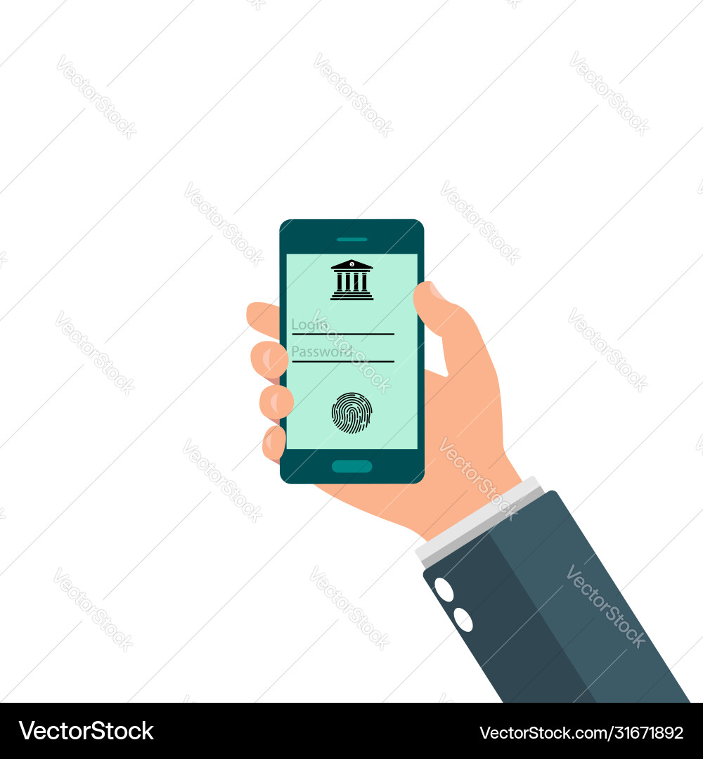 Online banking mobile apps log in banking app fi Vector Image