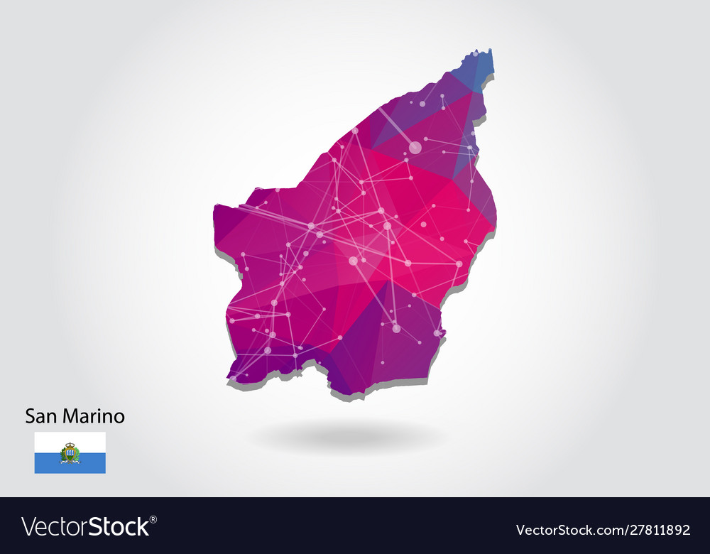 Polygonal san marino map low poly design made Vector Image