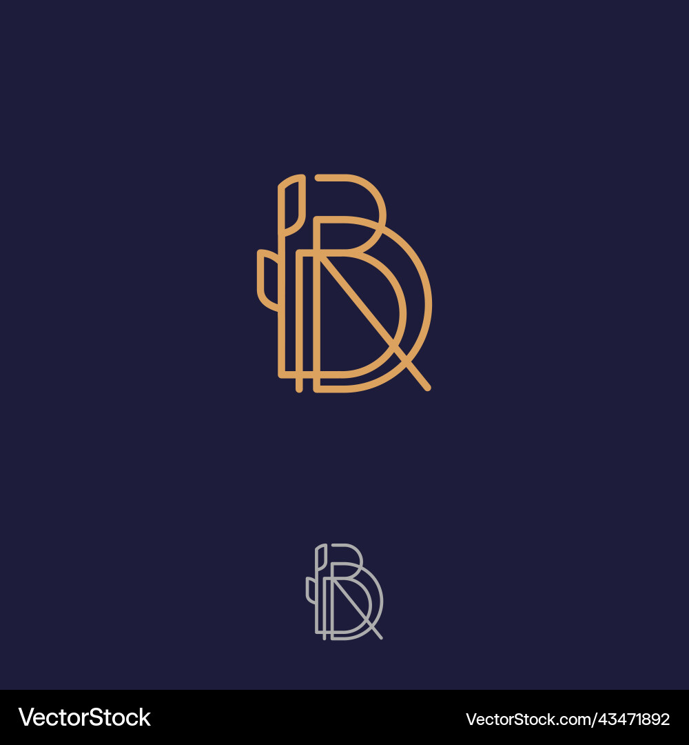 Premium and elegant letter bdr logo design Vector Image