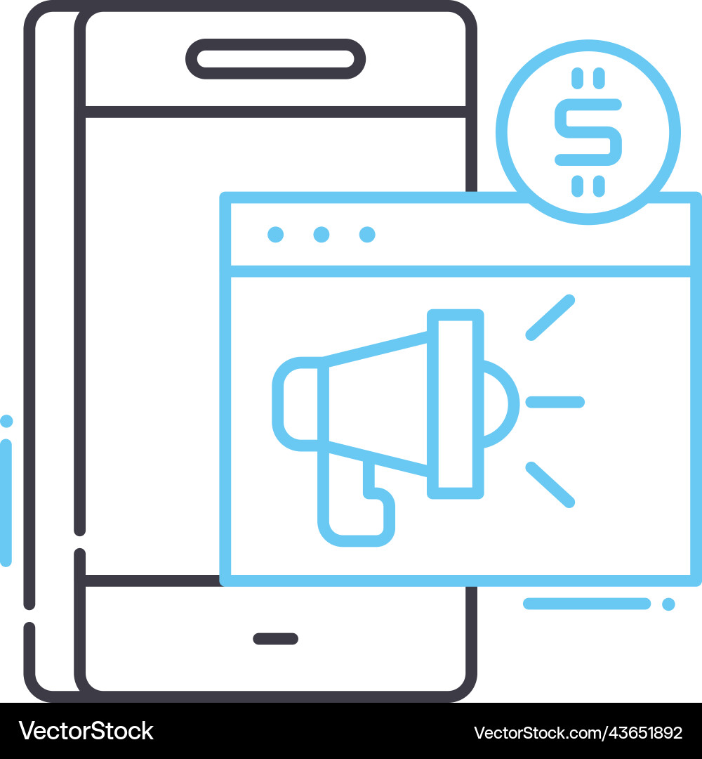 Promotion line icon outline symbol Royalty Free Vector Image
