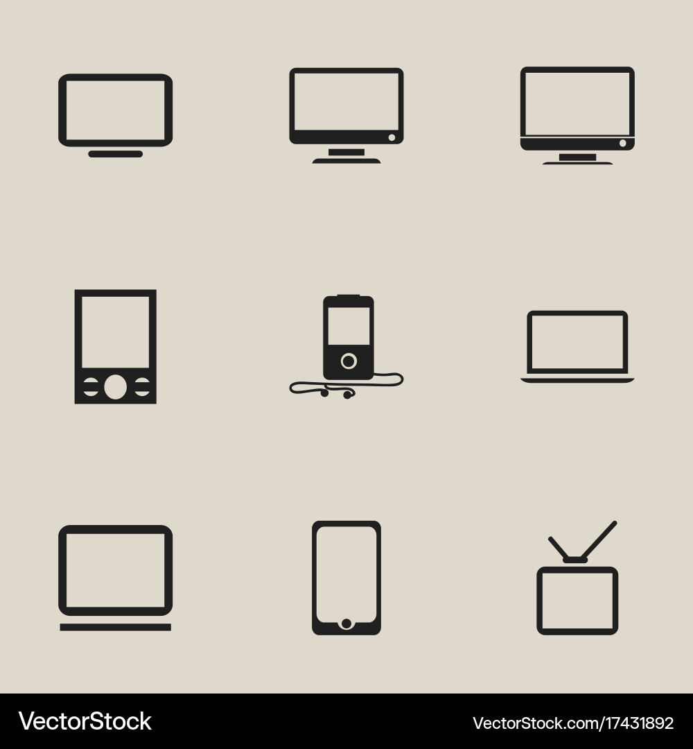 Set of 9 editable instrument icons includes Vector Image