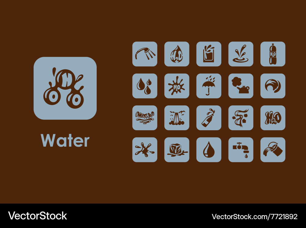 Set of water simple icons Royalty Free Vector Image