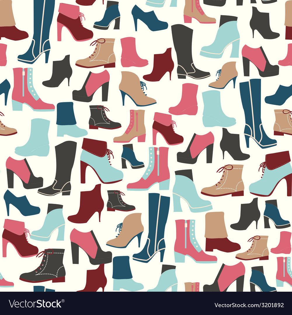 Shoes seamless pattern Royalty Free Vector Image