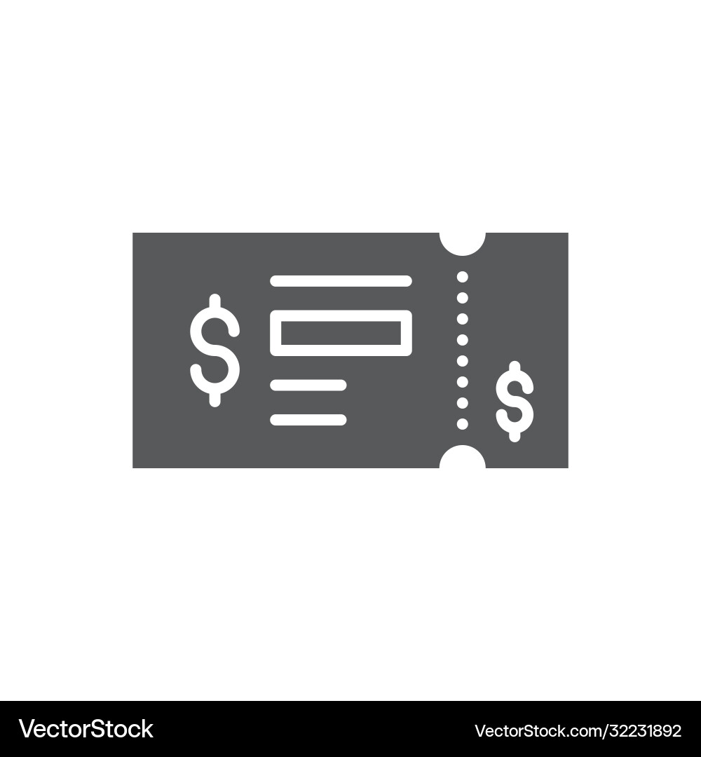 Ticket icon symbol permission isolated on white Vector Image