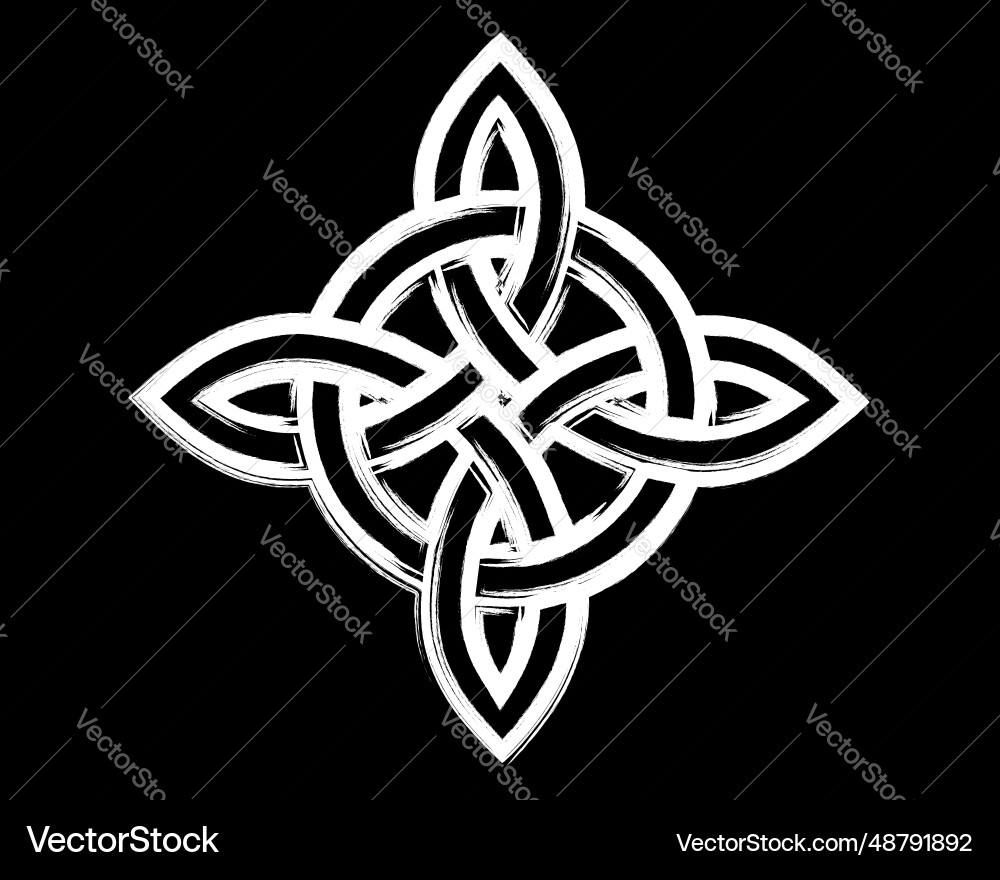 Witchs knot wicca symbol white celtic cross Vector Image