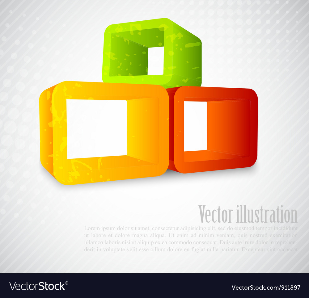 Background with 3d element Royalty Free Vector Image