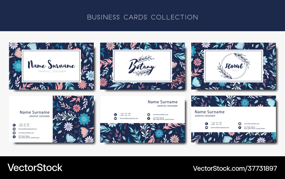 Business cards collection Royalty Free Vector Image