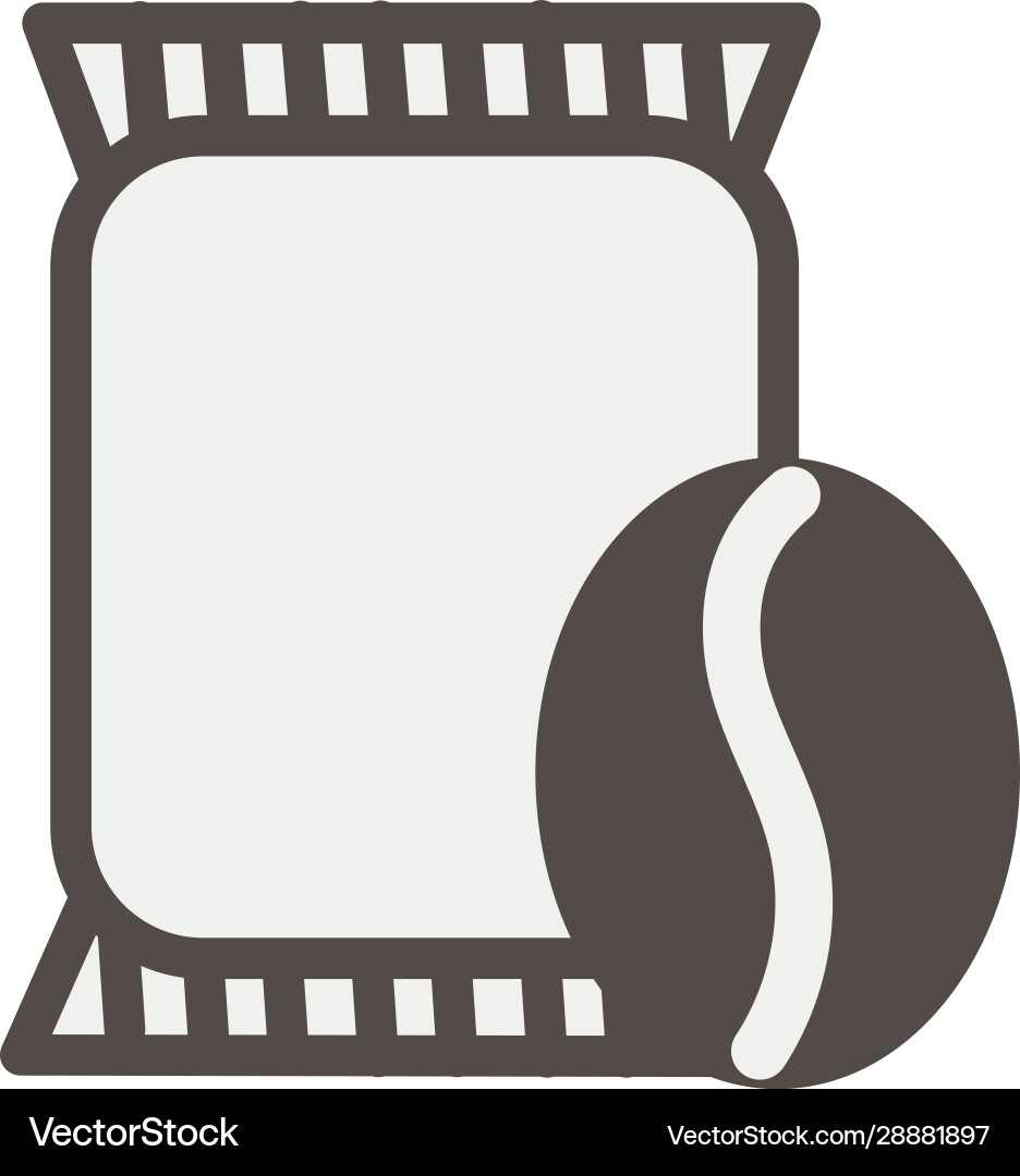Coffee sack product isolated icon Royalty Free Vector Image